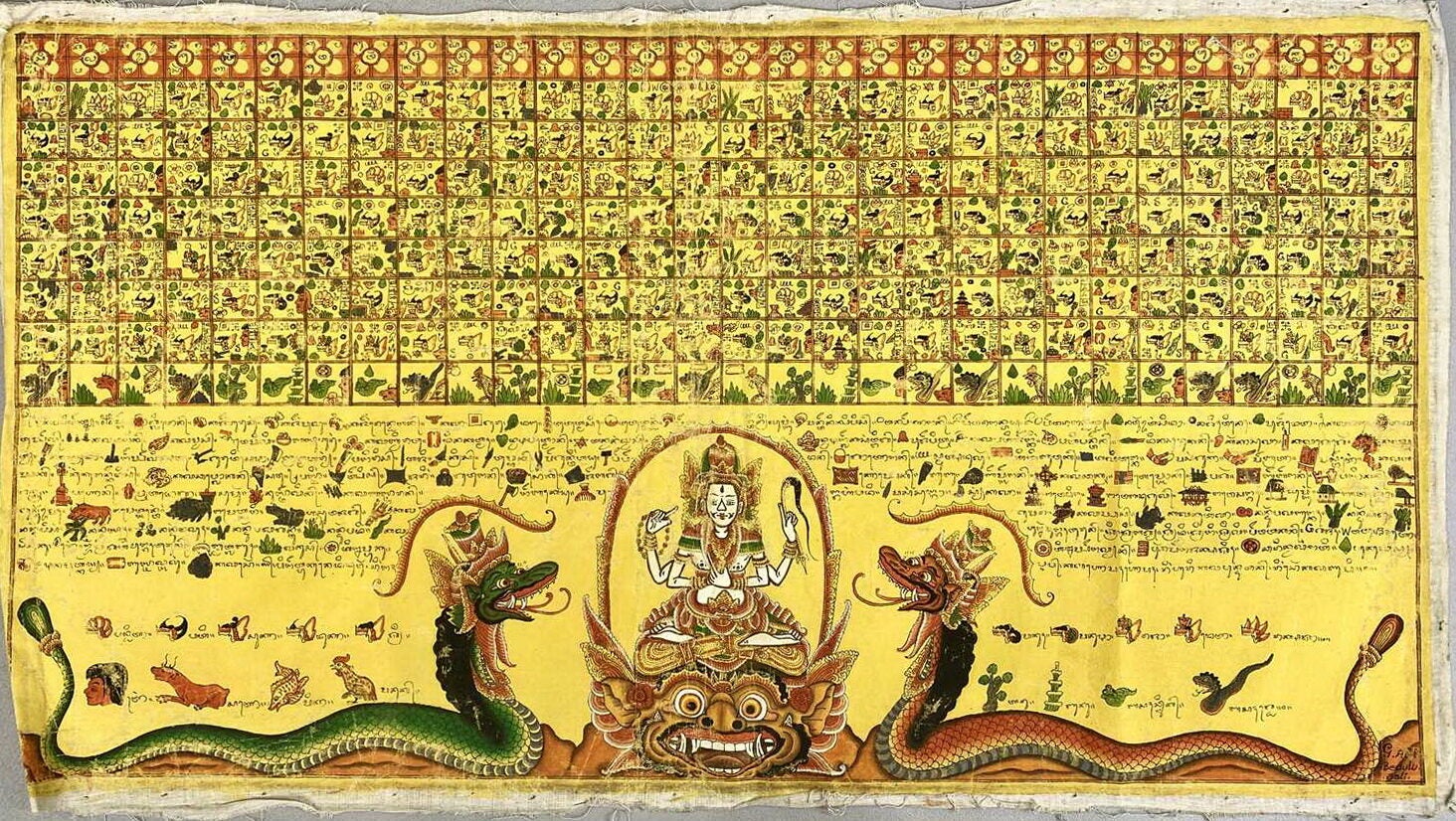 Original Kamasan Balinese Art, Mystical Calendar : Hand Painted on ...