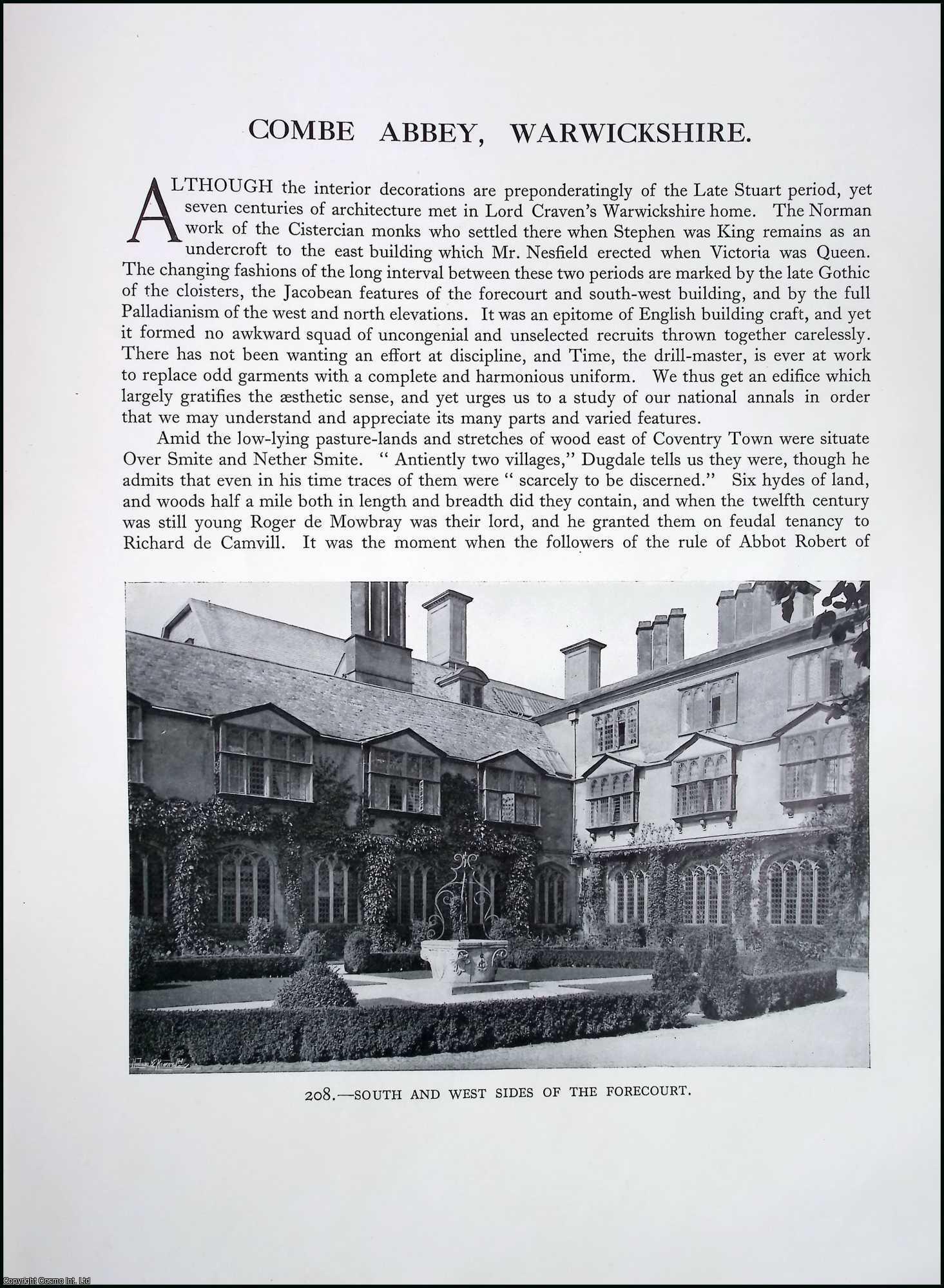 Combe Abbey, Warwickshire. Founded in 1150 by Cistercian monks, Coombe ...